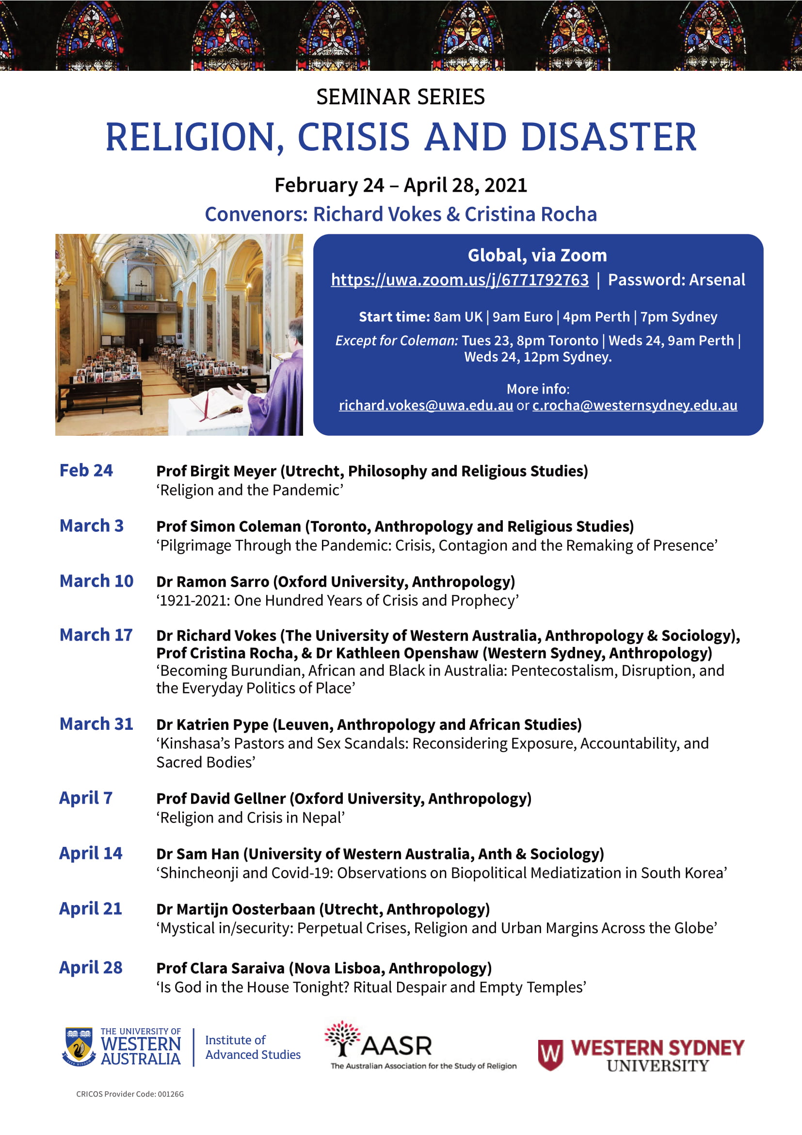 Seminar series on ”Religion, Crisis and Disaster” from 24 February ...
